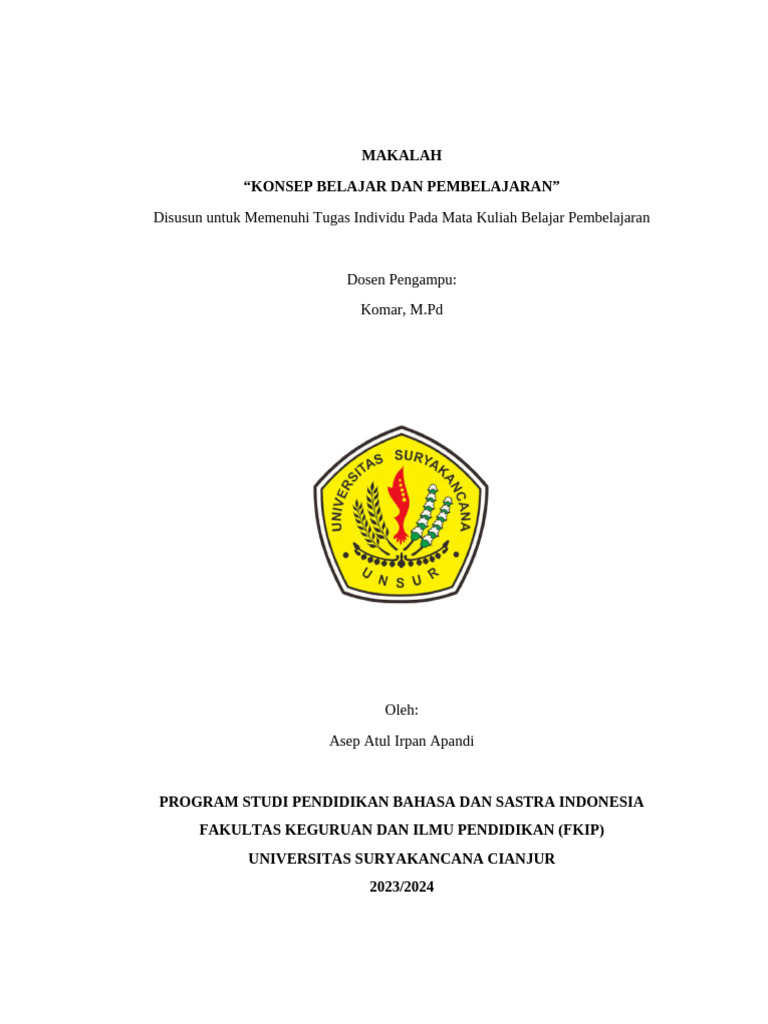 MAKALAH Irpan KONSEP PEMBELAJARAN | PDF
