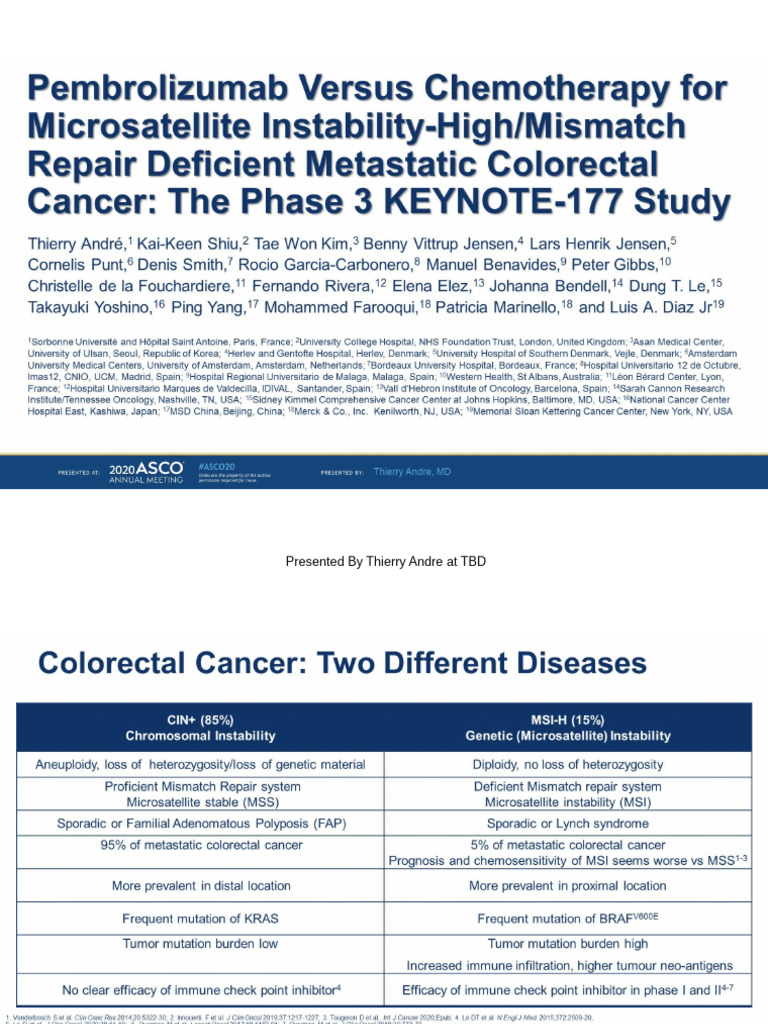 Pembrolizumab vs Chemotherapy in mCRC | PDF