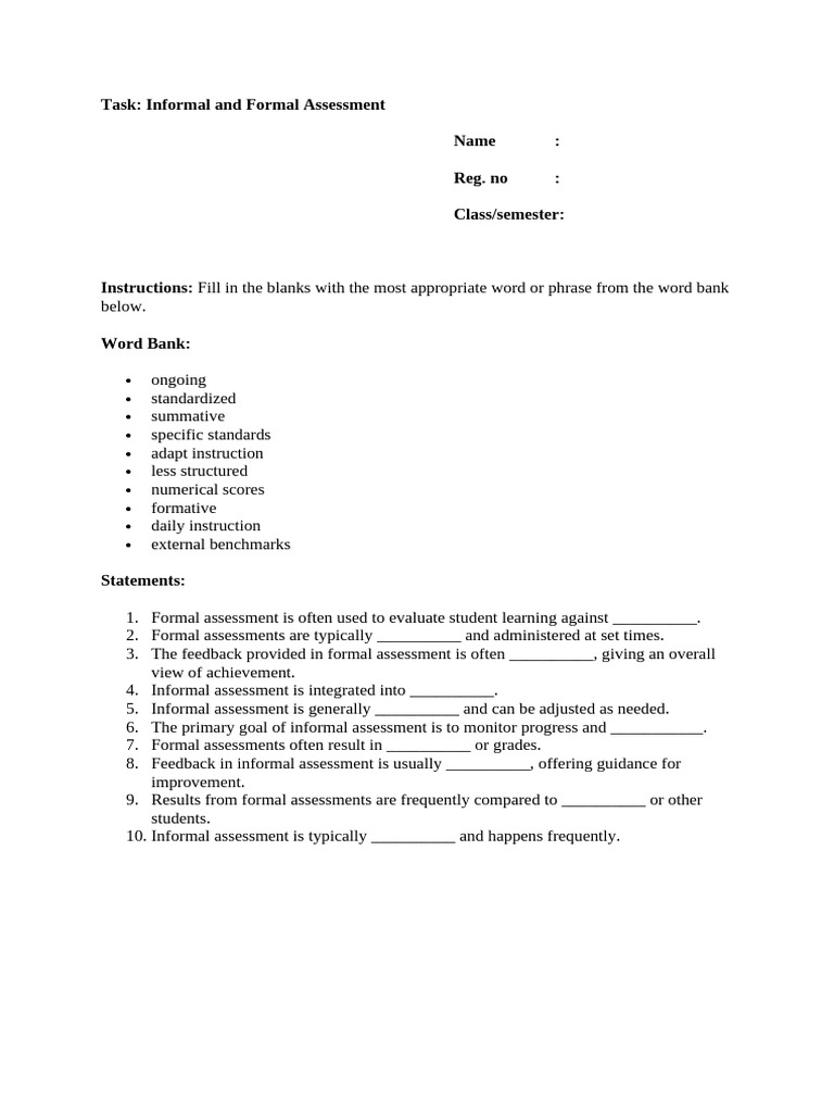 Informal and Formal Task (3rd Meeting) | PDF
