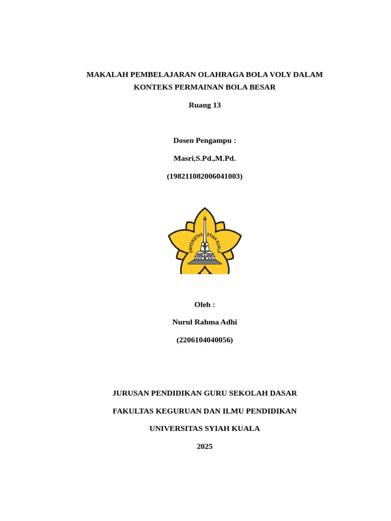 Makalah Penjas 2 Nurul Rahma Adhi | PDF