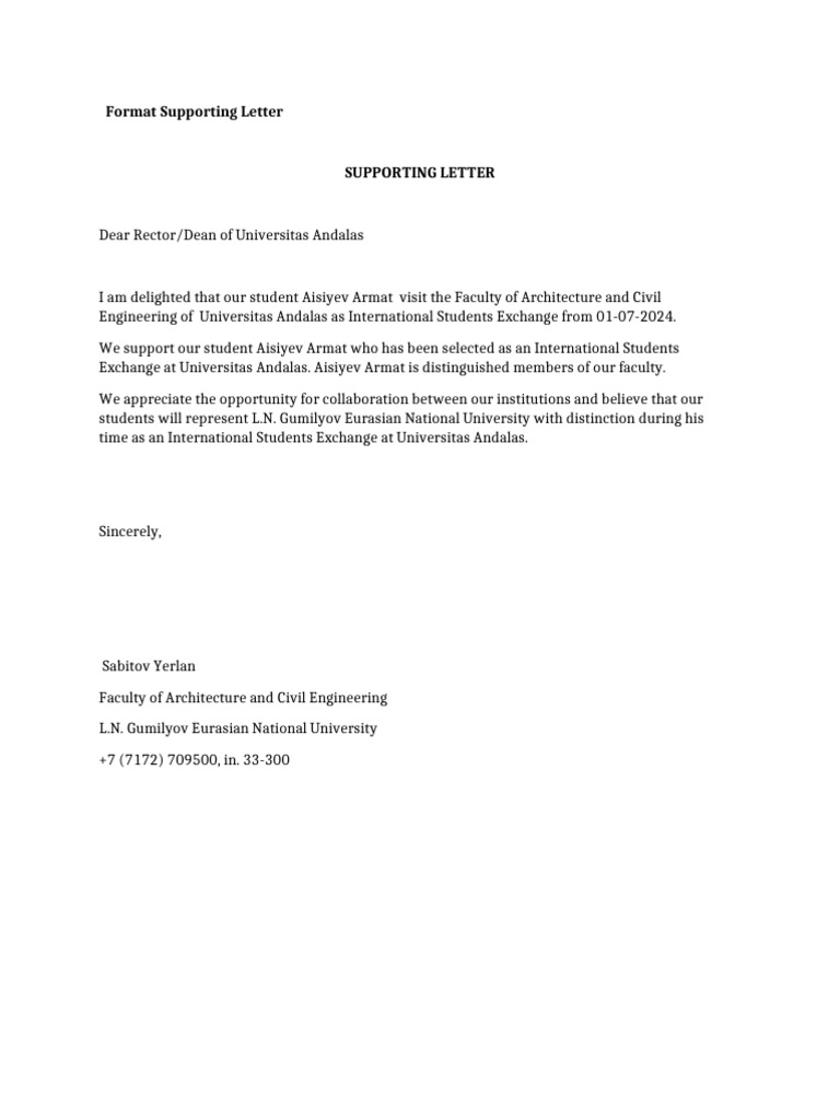 Supporting Letter Armat | PDF
