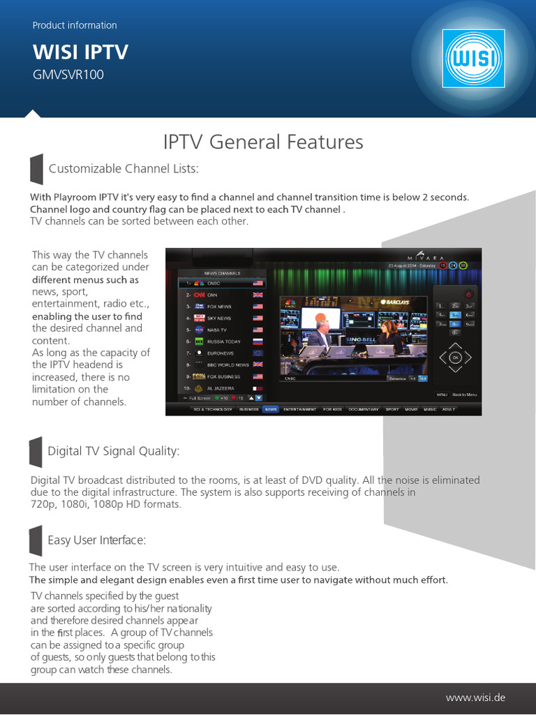WISI IPTV: Customizable Channel Management | PDF