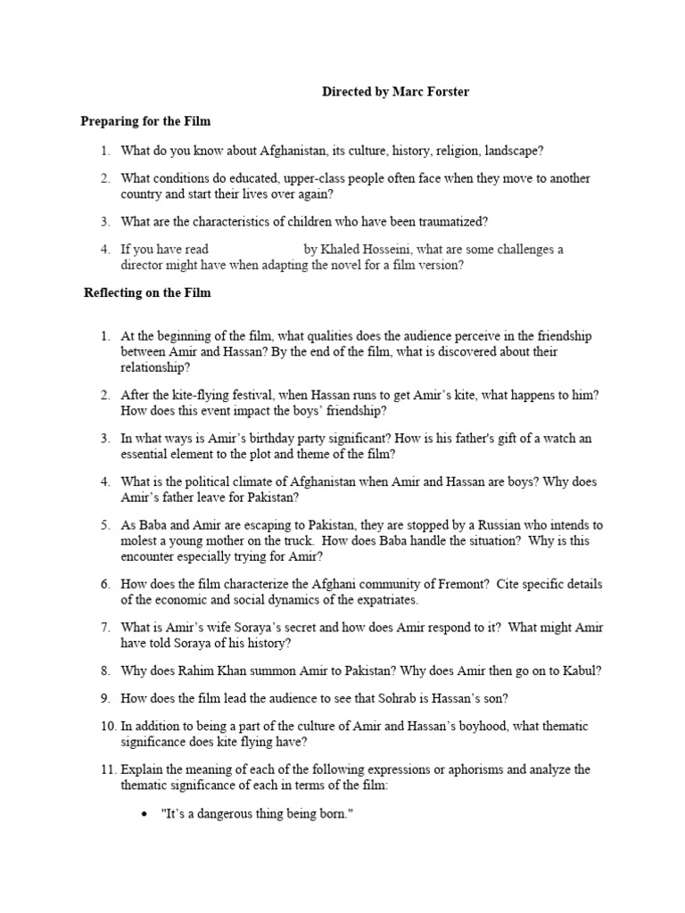 Analyzing The Kite Runner Film Adaptation | PDF