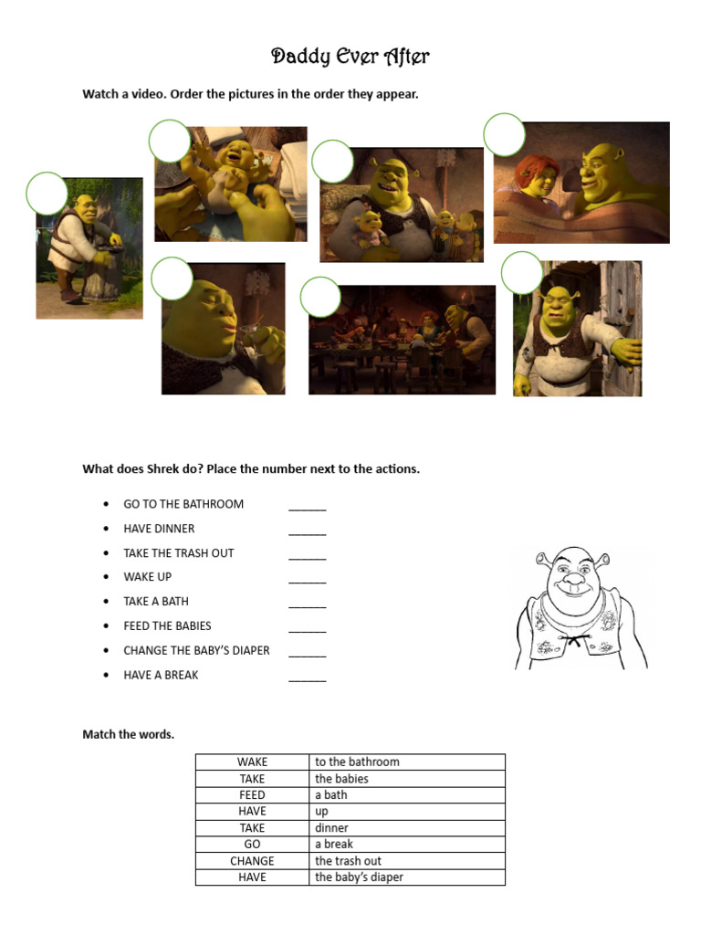 Daddy Ever After Shrek - Routine | PDF