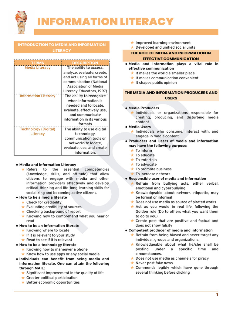 Media & Information Literacy | PDF | Typefaces | Composition (Visual Arts)