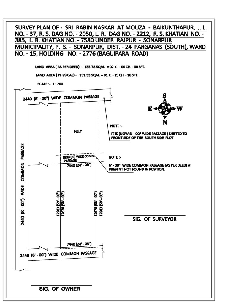 SURVEY PLAN Rabin Naskar (Ward - 15) Sep. 2023 - Model | PDF