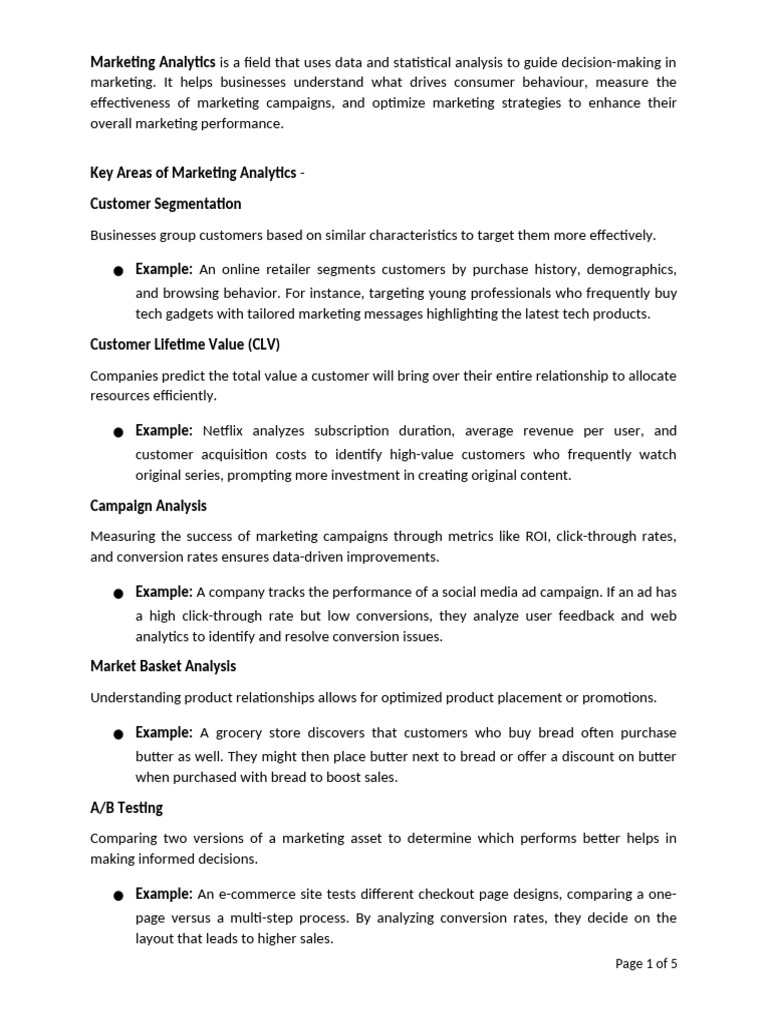 Marketing Analytics - Introduction | PDF | Analytics | Marketing