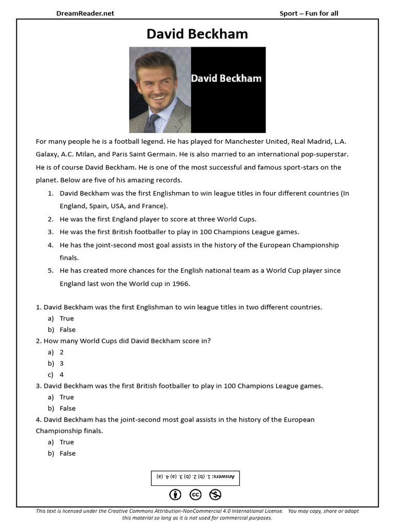 David Beckham's Football Records Explained | PDF