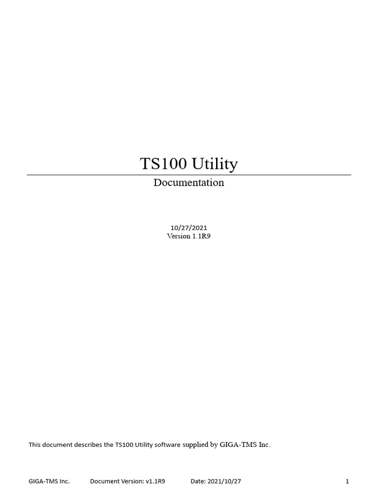 TS100 Utility Software Documentation | PDF | Usb | Computer Keyboard