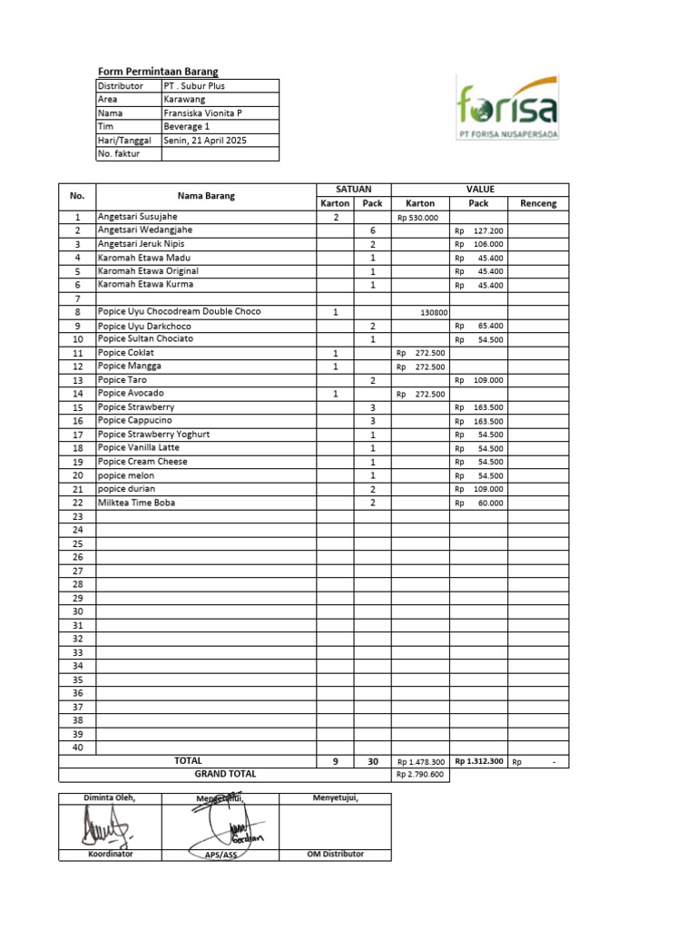 FPB KRW Periode 21 April 2025 | PDF