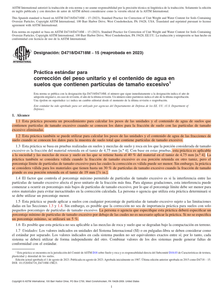 Astm D4718 - D4718M-15 | PDF | Laboratorios | Agua