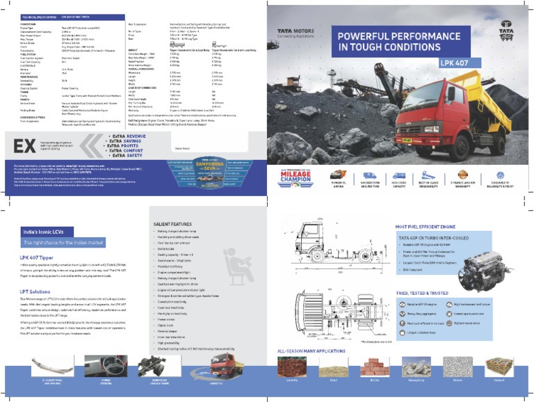Tata LPK 407 Brochures | PDF