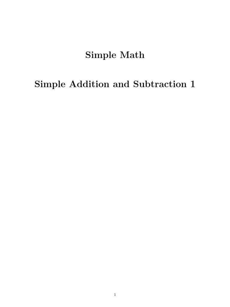 Simple Math Practice Sheet - 5 19-Apr-2025 | PDF