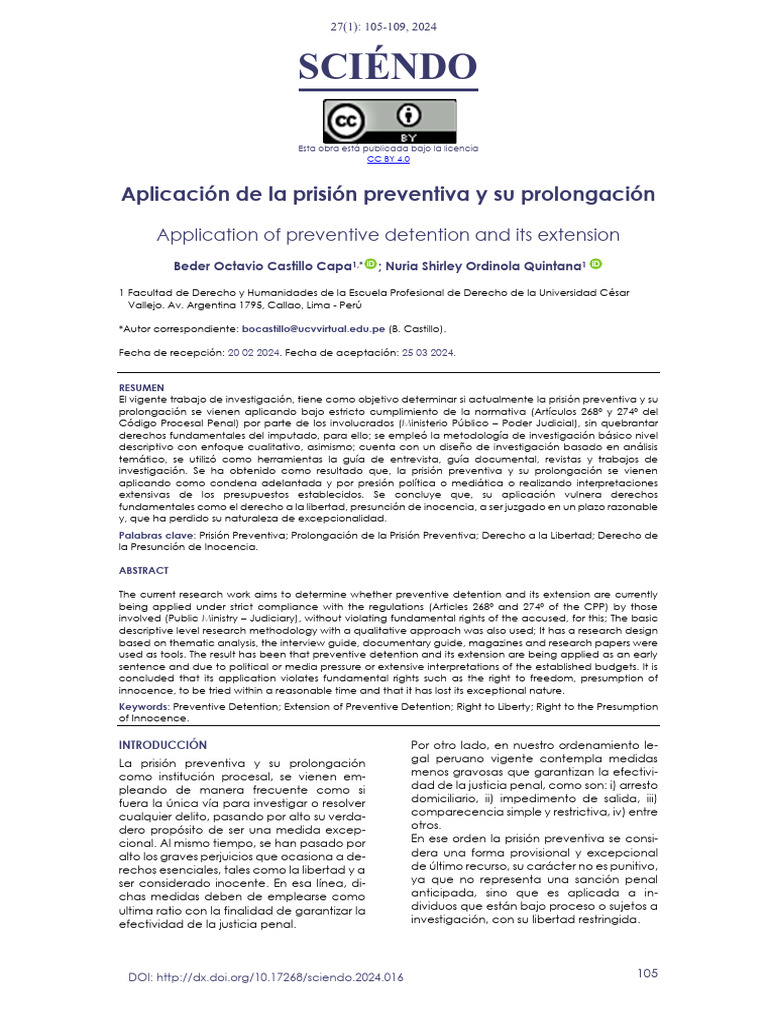 5902-Texto Del Artículo-22476-1-10-20240408 | PDF | Prisión | Presunción de inocencia