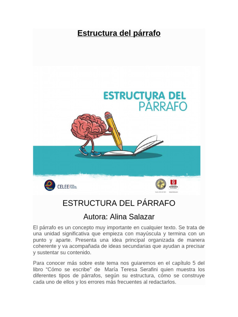 Tipos y Estructura del Párrafo | PDF