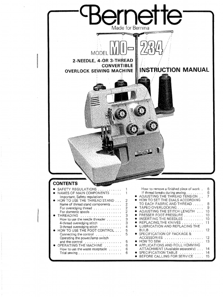 Bernette Serger 234 Manual | PDF