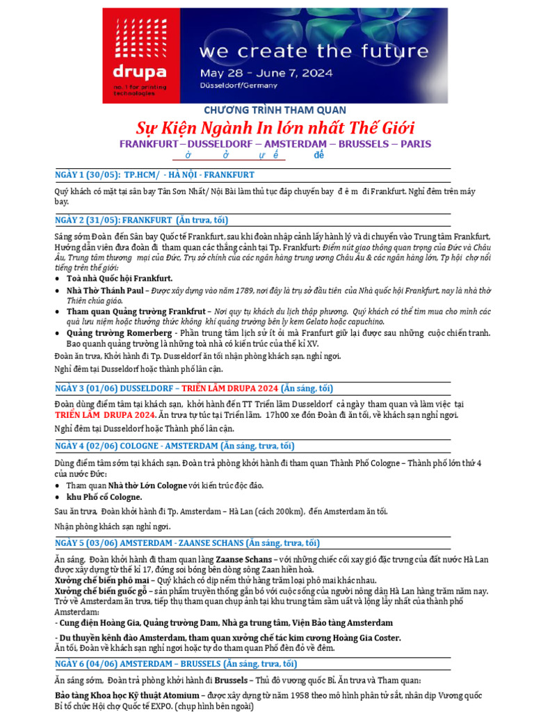 Chuong Trinh Drupa 2024 (Fra Dus Ams Brus Par) | PDF