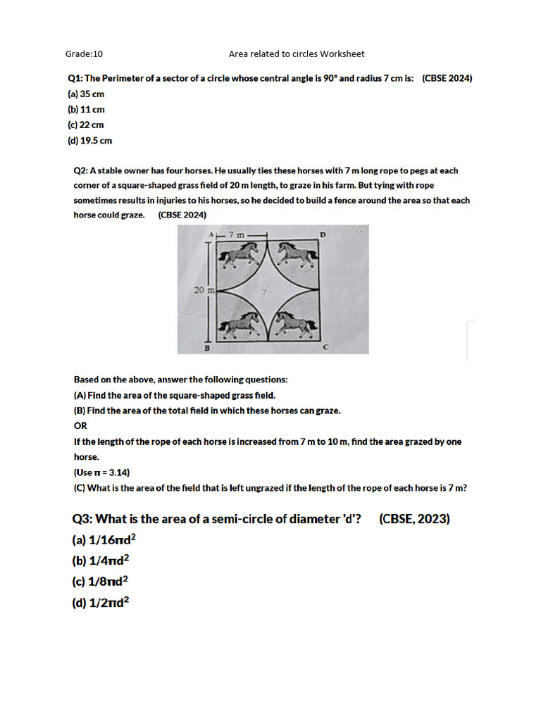 Unit 10 Circle Area Answer Key | PDF