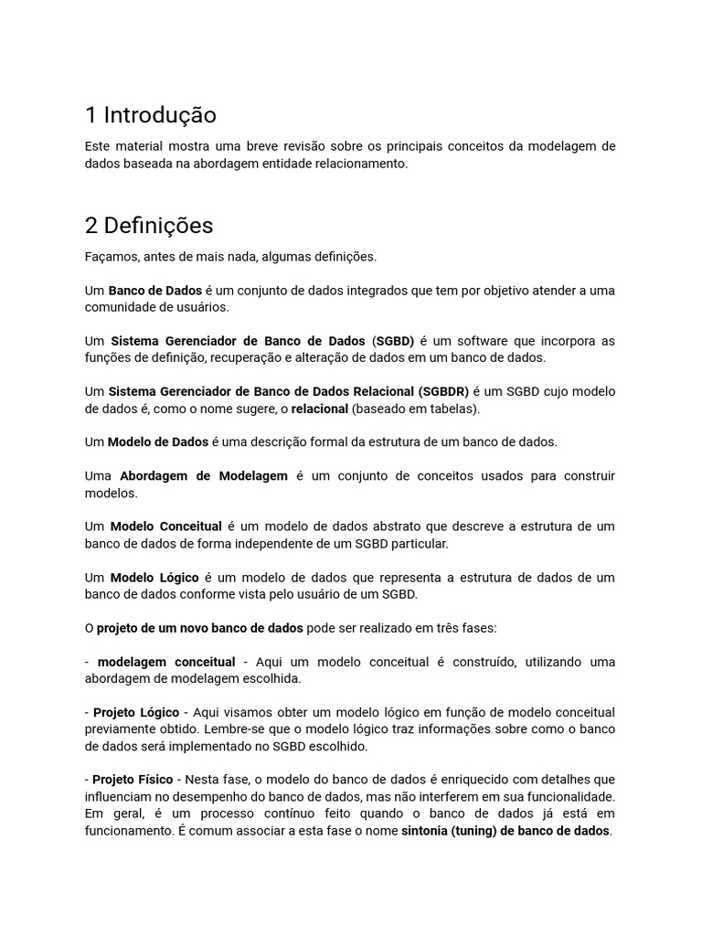 01 Apostila PBD Revisao Modelagem Er Entidade Relacionamento Cardinalidade | PDF | Bancos de ...