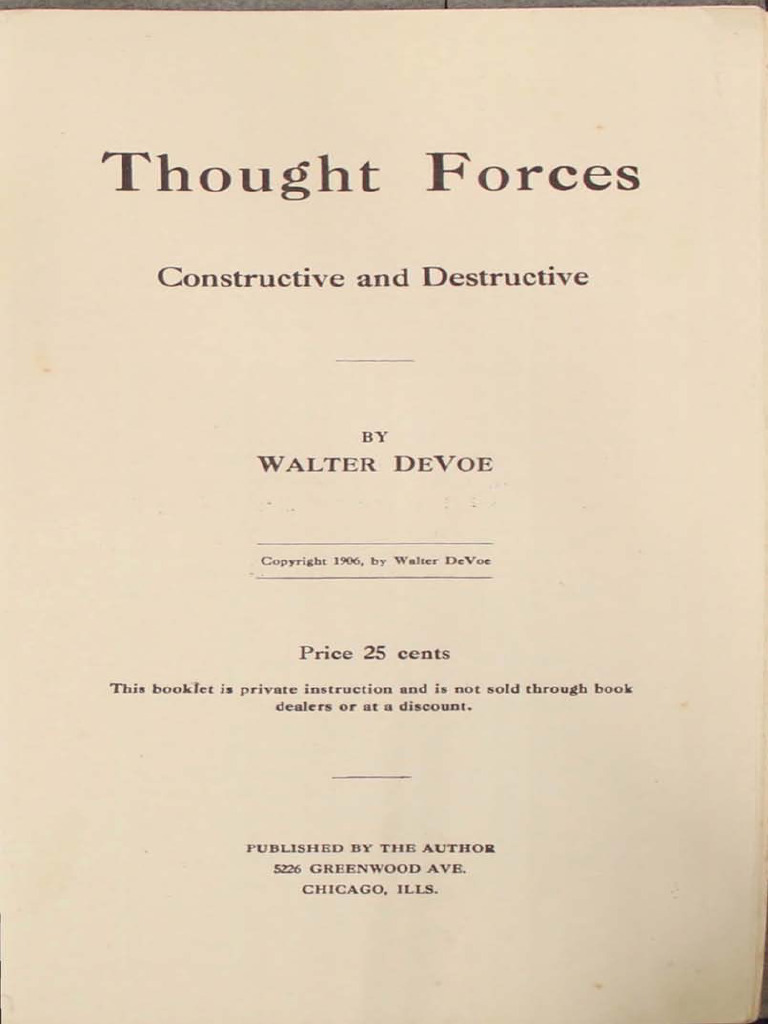 Constructive vs. Destructive Thought Forces | PDF | Mind | Thought