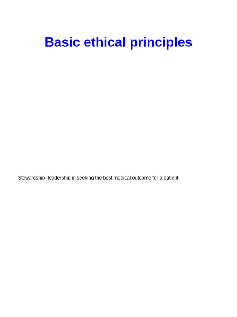 Basic Ethical Principles | PDF