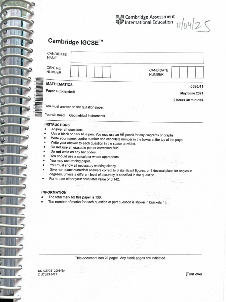 May June 2021 41 Ext Math | PDF