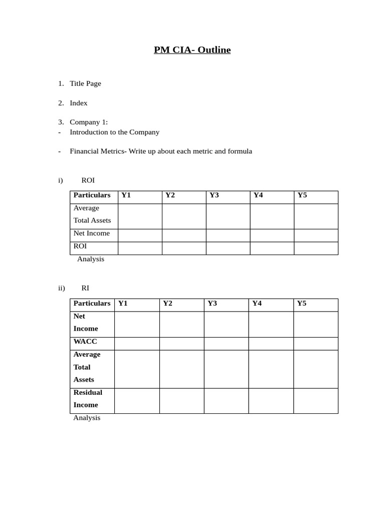 PM CIA - Outline | PDF