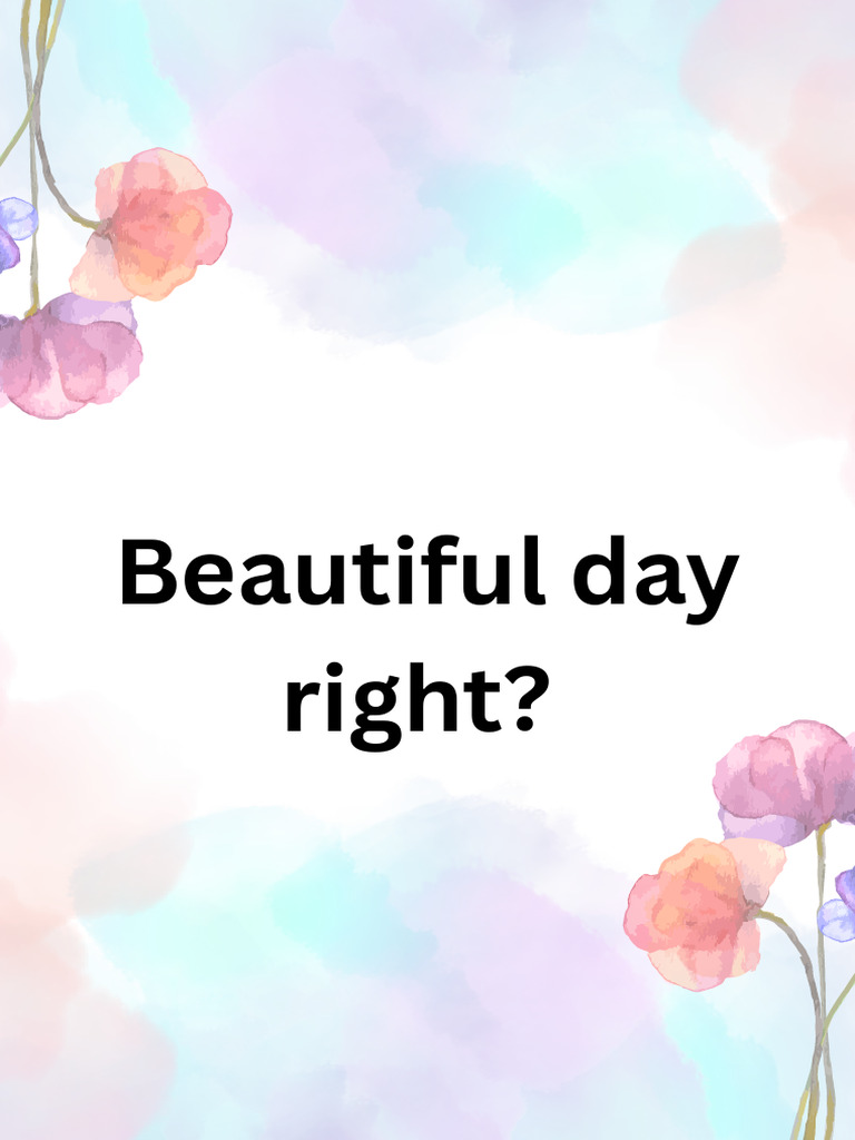 Enjoying a Beautiful Day | PDF