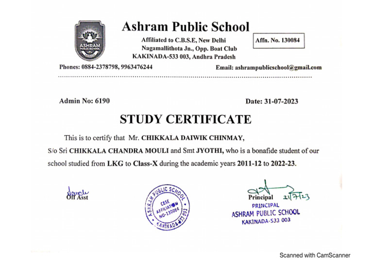 Study Certificate | PDF