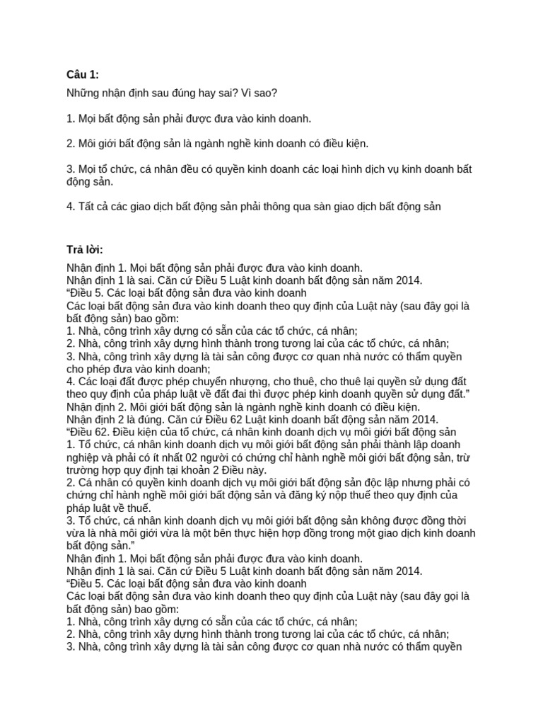 Nguyen Duc Tam - Phap Luat Kinh Doanh BDS - HK4 | PDF