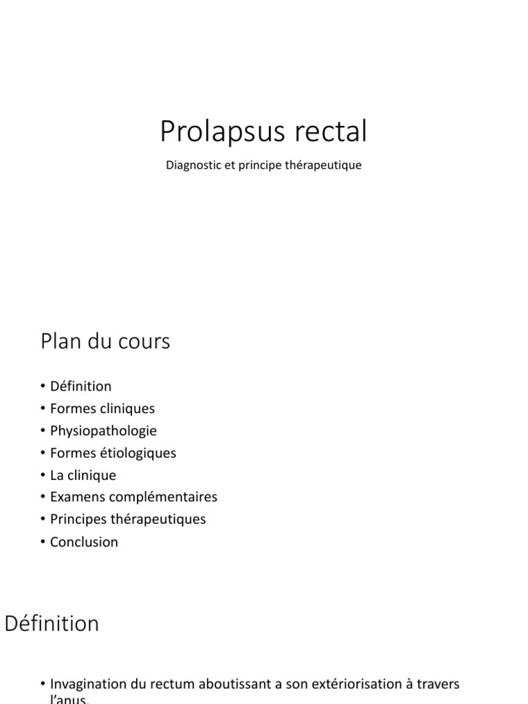 Prolapsus rectal : diagnostic et traitement | PDF | Rectum | Pathologie ...