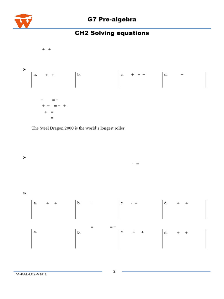 CH2 Solving Equations-2 | PDF