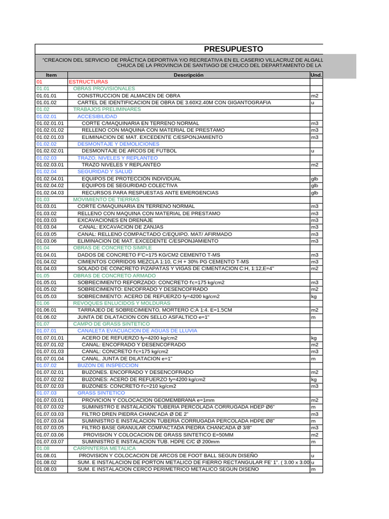 Presupuesto VC | PDF | Hormigón | Edificios y estructuras