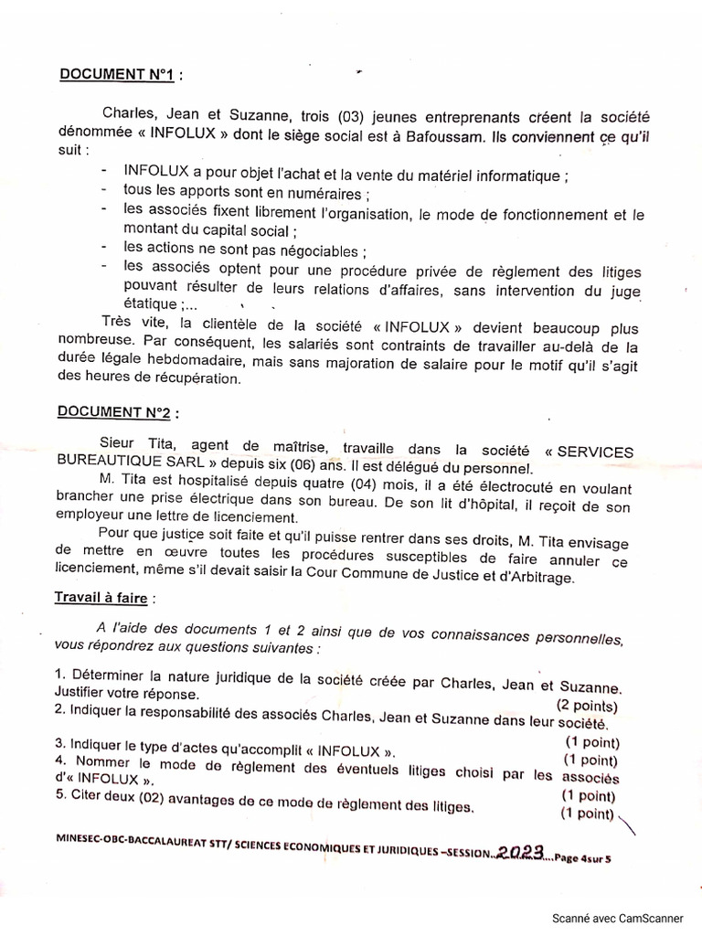 Bacc STT, Session 2023 Et Corrigé | PDF