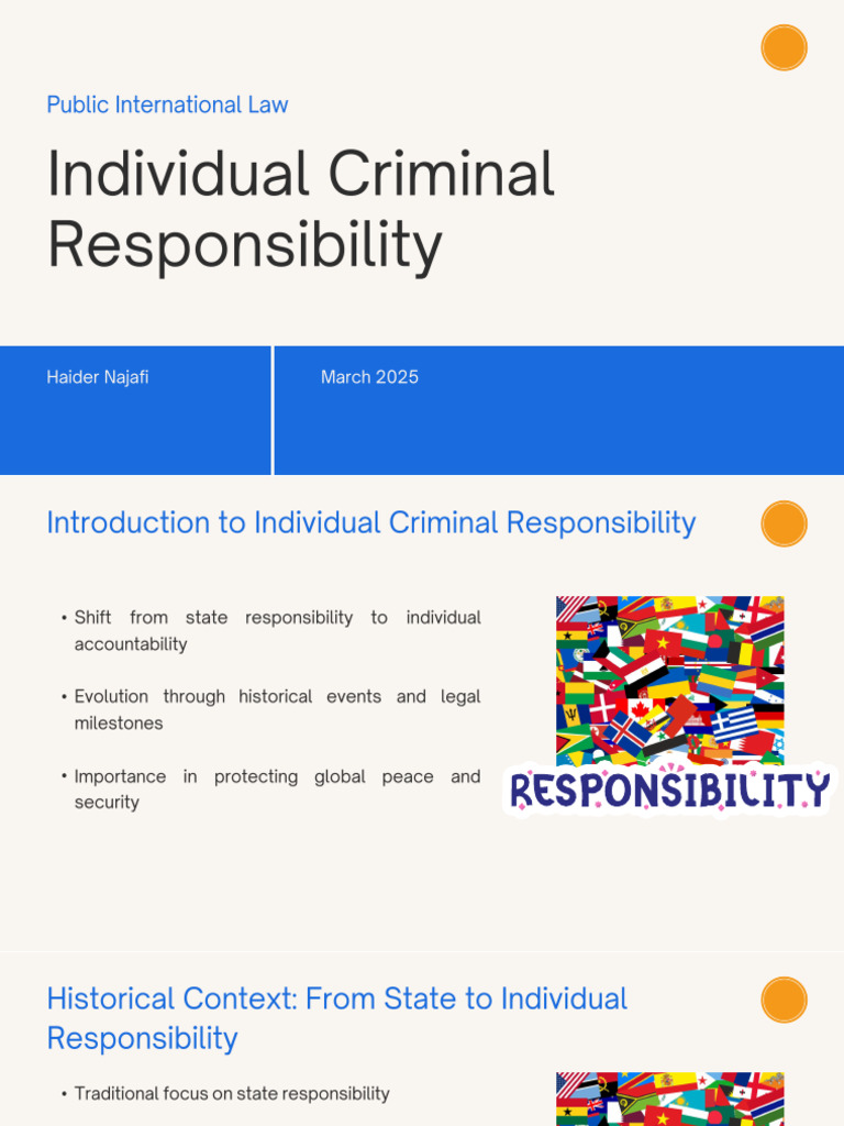 Individual Criminal Responsibility | PDF
