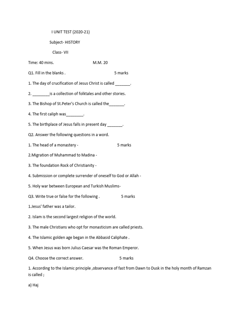 I UNIT TEST (20-WPS Office | PDF