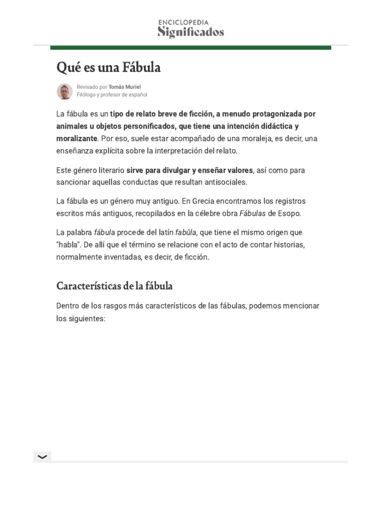 Que Es Una Fábula (Características, Tipos y Ejemplos) - Enciclopedia ...