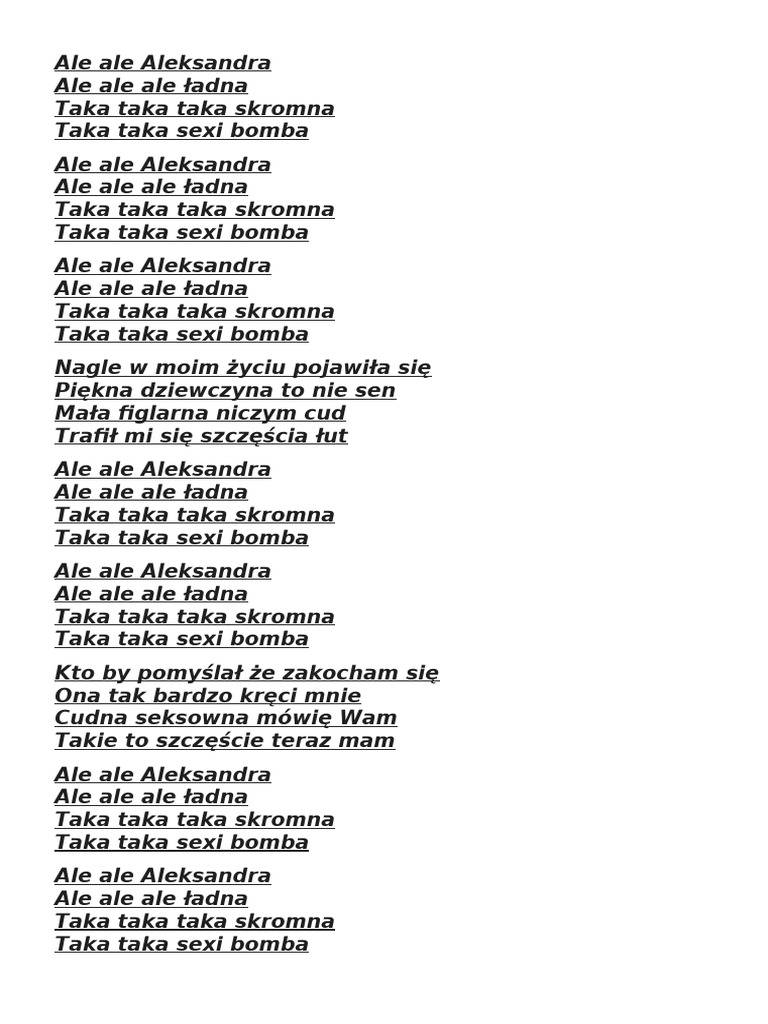 Ale Ale Aleksandra | PDF