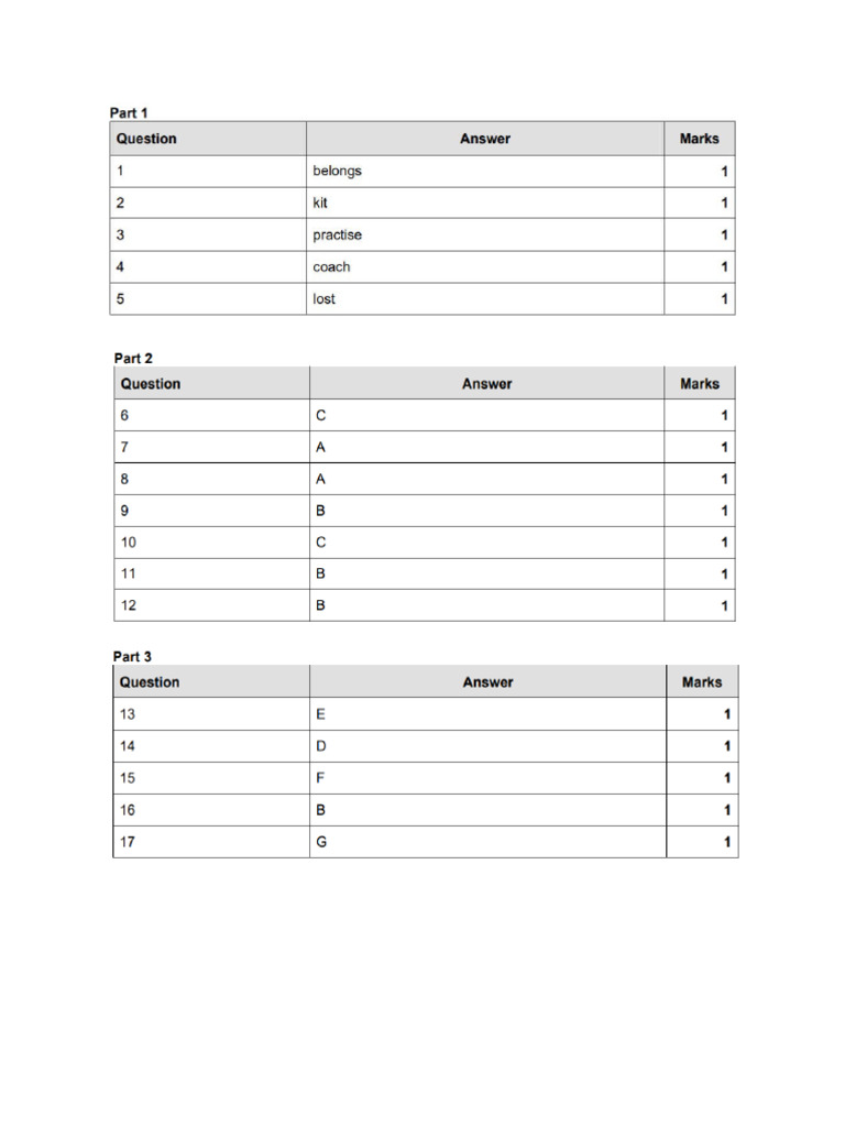 Paper 1 ANSWER KEY | PDF