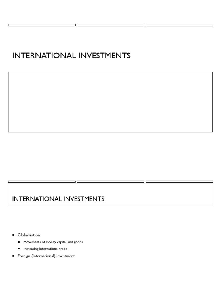 Understanding International Investments | PDF