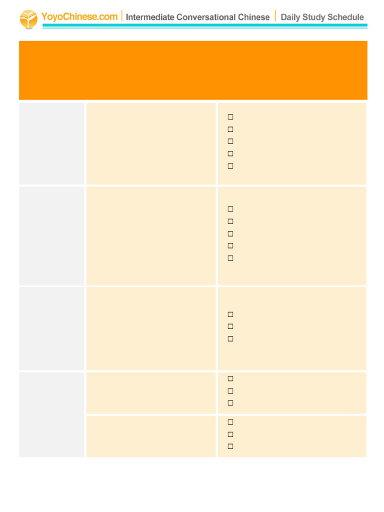 Intermediate Conversational Study Schedule V2.0 | PDF | Language Mechanics | Grammar