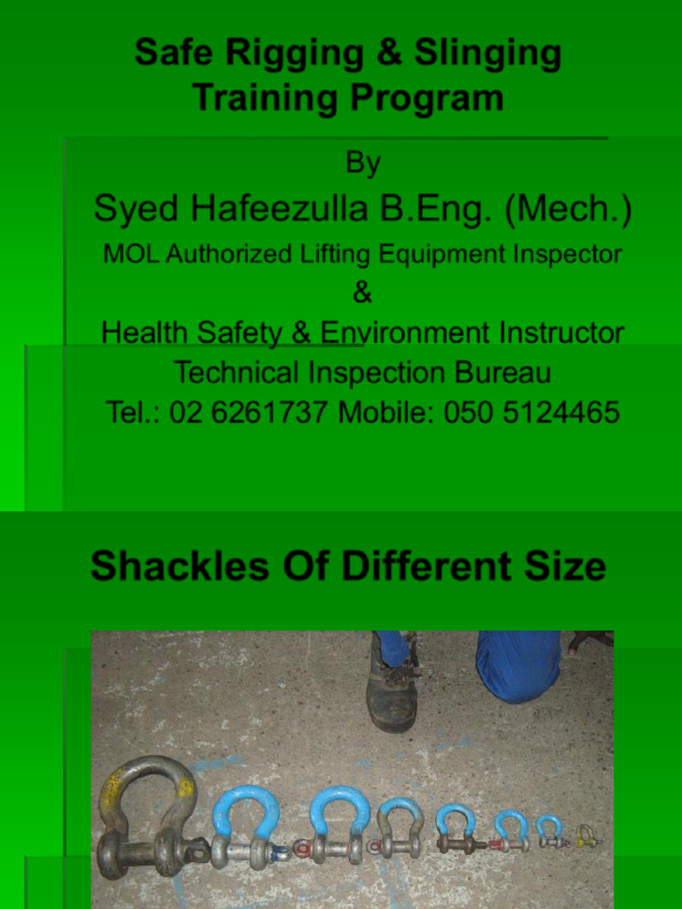 01 Safe Rigging and Slinging Training Program | PDF