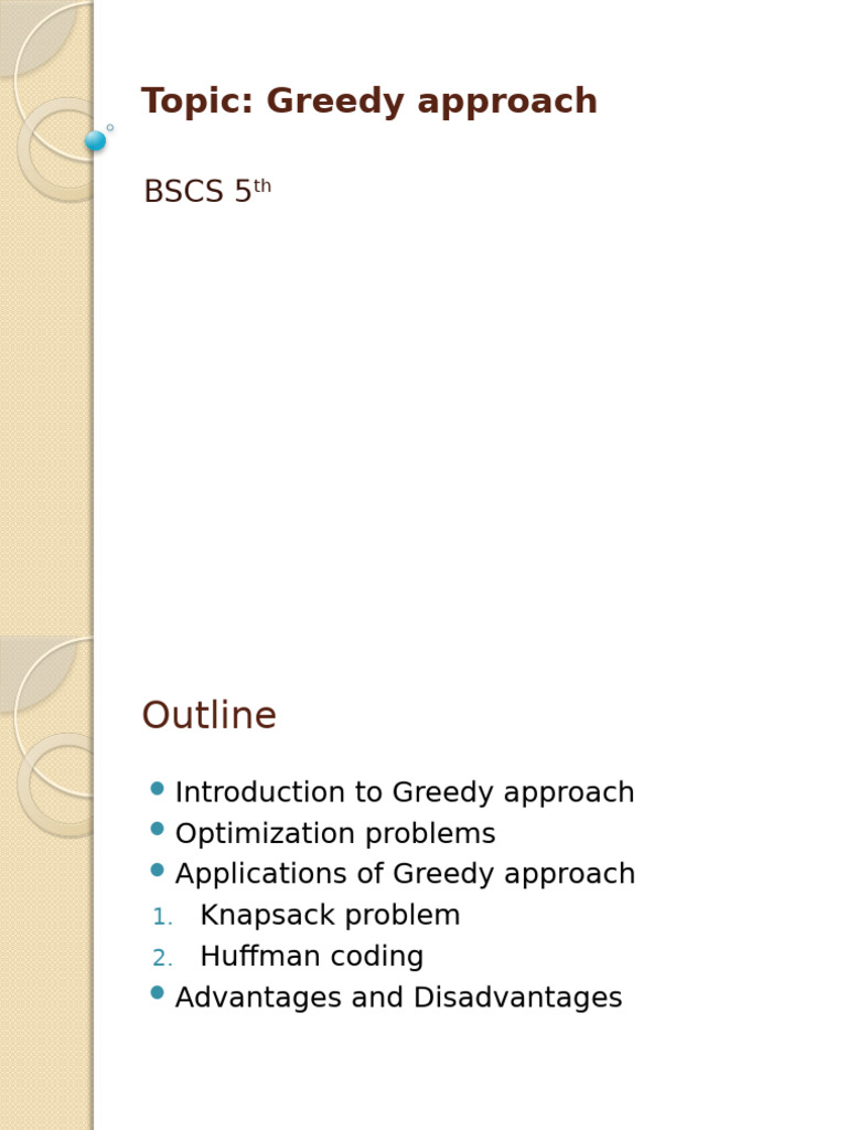 Lecture Slide 11 Greedy Method (Huffman Coding) | PDF | Mathematical Optimization | Computer ...