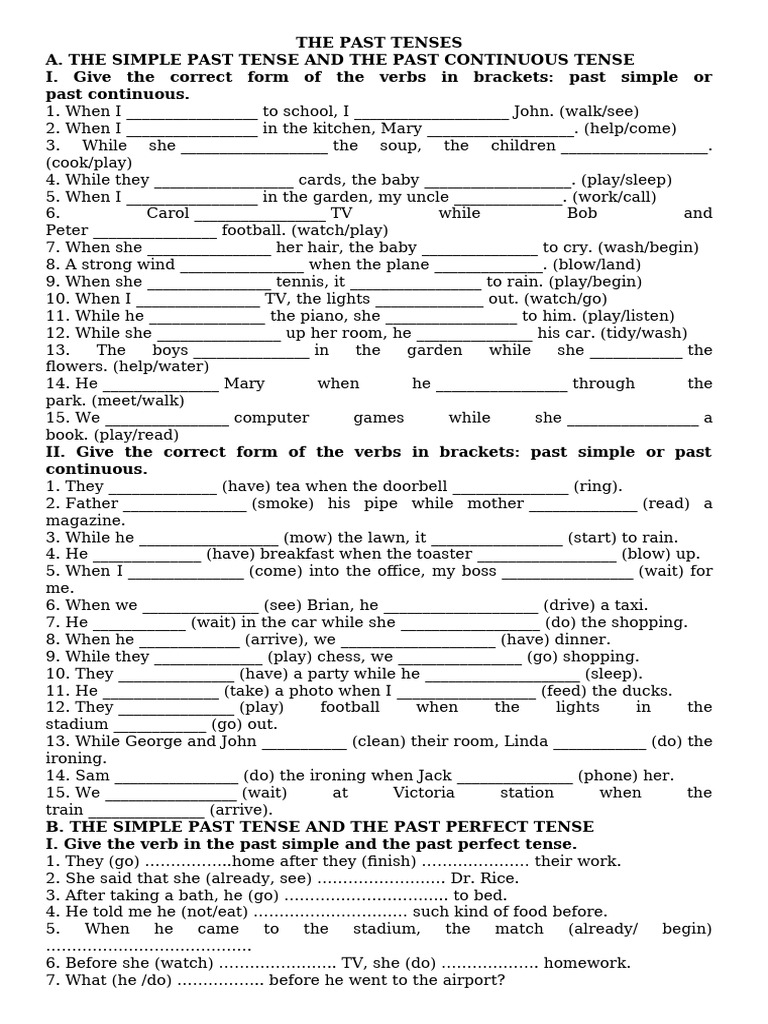 Understanding Past Tenses in English | PDF | Grammatical Tense