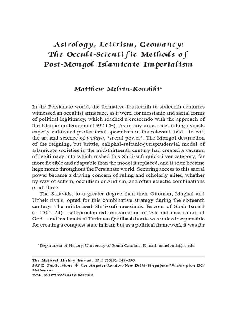 Occult Sciences in Persianate Imperialism | PDF | Shia Islam | Occult