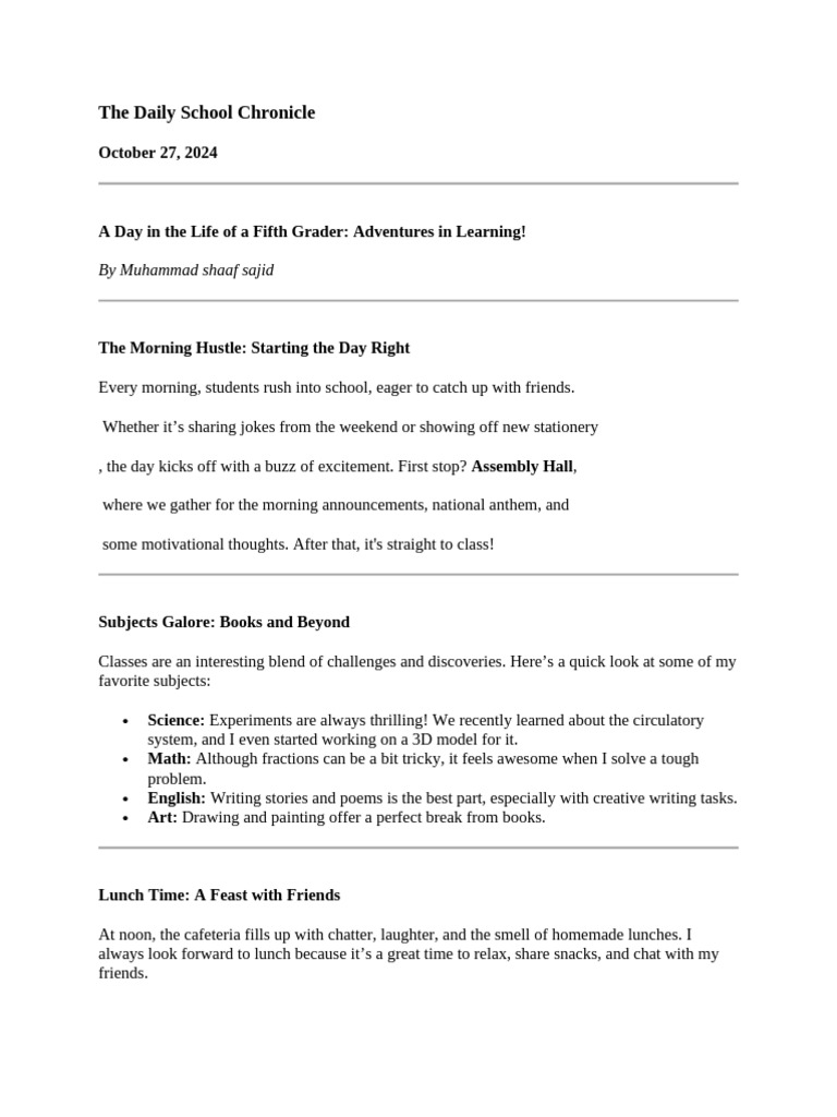 The Daily School Chronicle | PDF