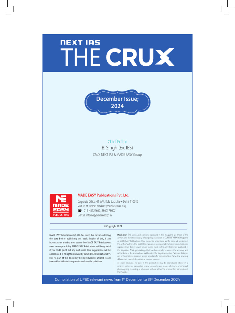Upsc December 2024 The Crux Current Affairs Monthly Magazine 1736939794879 | PDF | Forests
