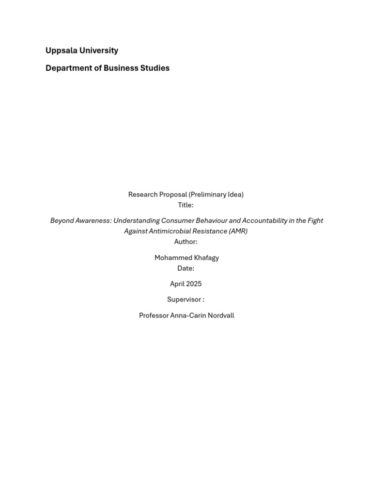 Research Proposal (Preliminary Idea) | PDF | Consumer Behaviour | Behavior