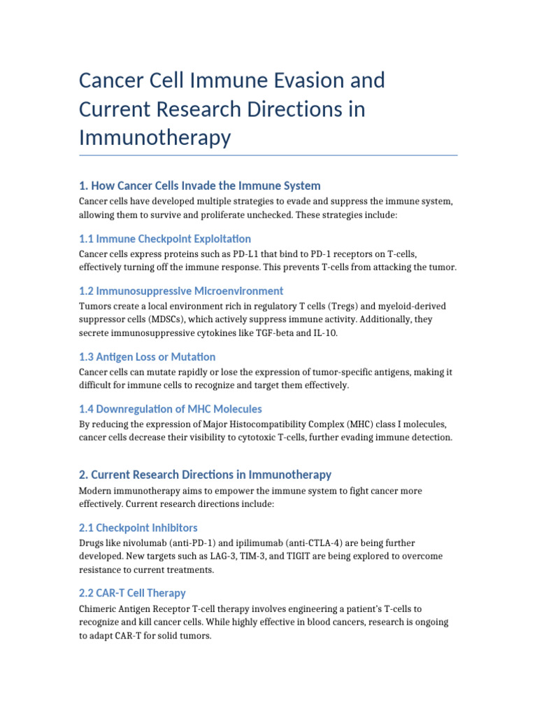 Cancer Immunotherapy Research Pdf Immune System T Cell