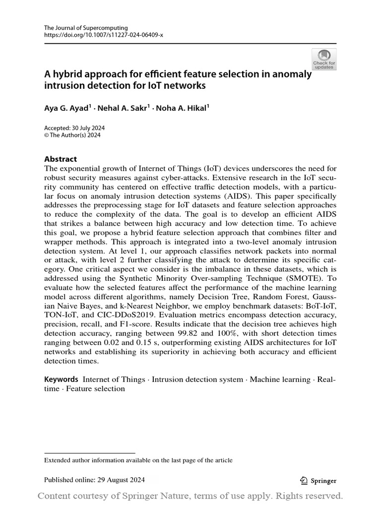 A_hybrid_approach_for_efficient_feature_selection_ | PDF | Internet Of Things | Machine Learning